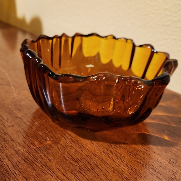 Vintage | Accents | Vintage 97s Amber Indiana Glass Flower Sunflower ...